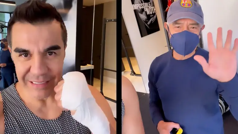 Adrián Uribe entrena box con un instructor de la tercera edad | Shows ...